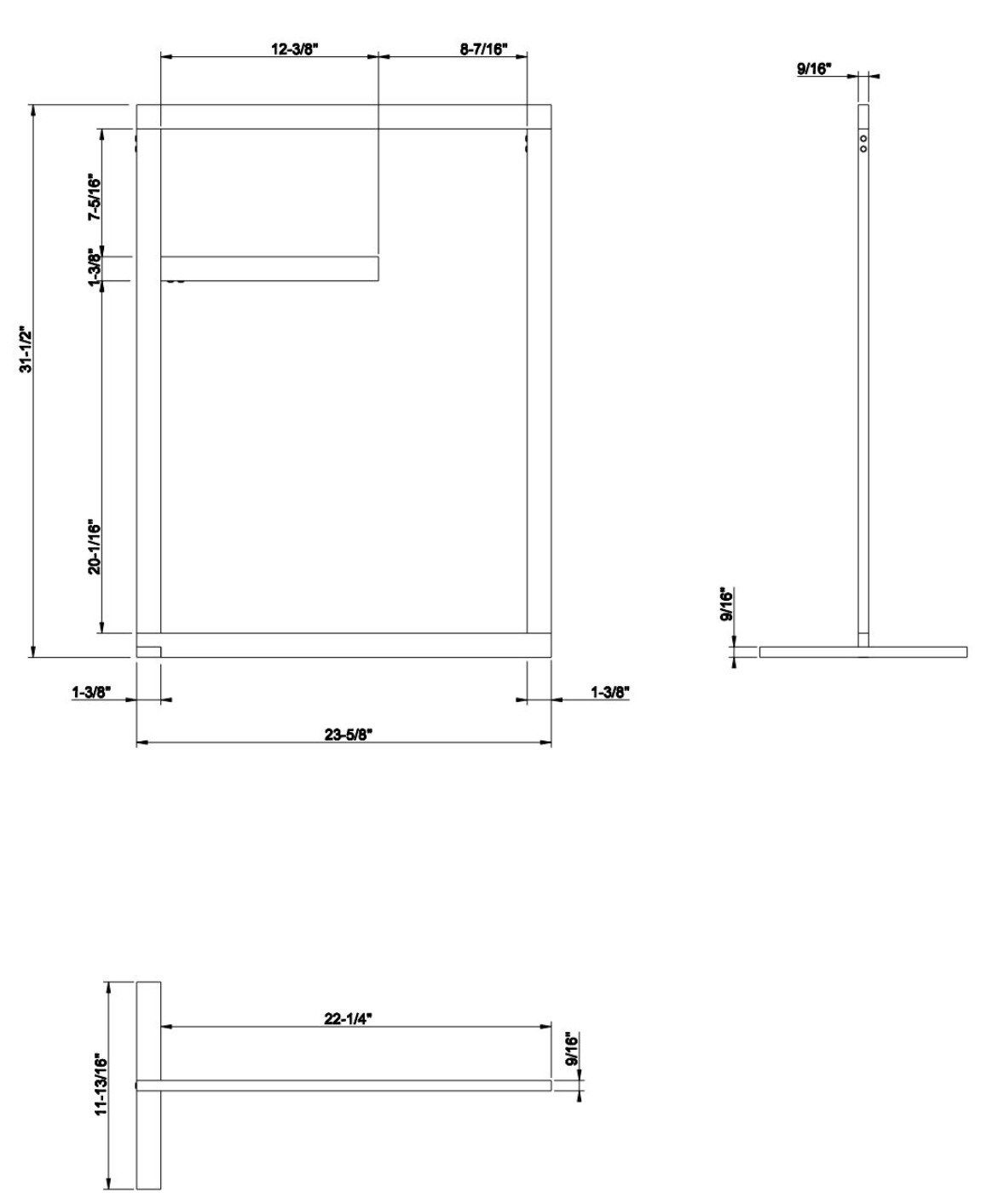 RETTANGOLO Standing brass towel rack By Gessi | design Prospero Rasulo