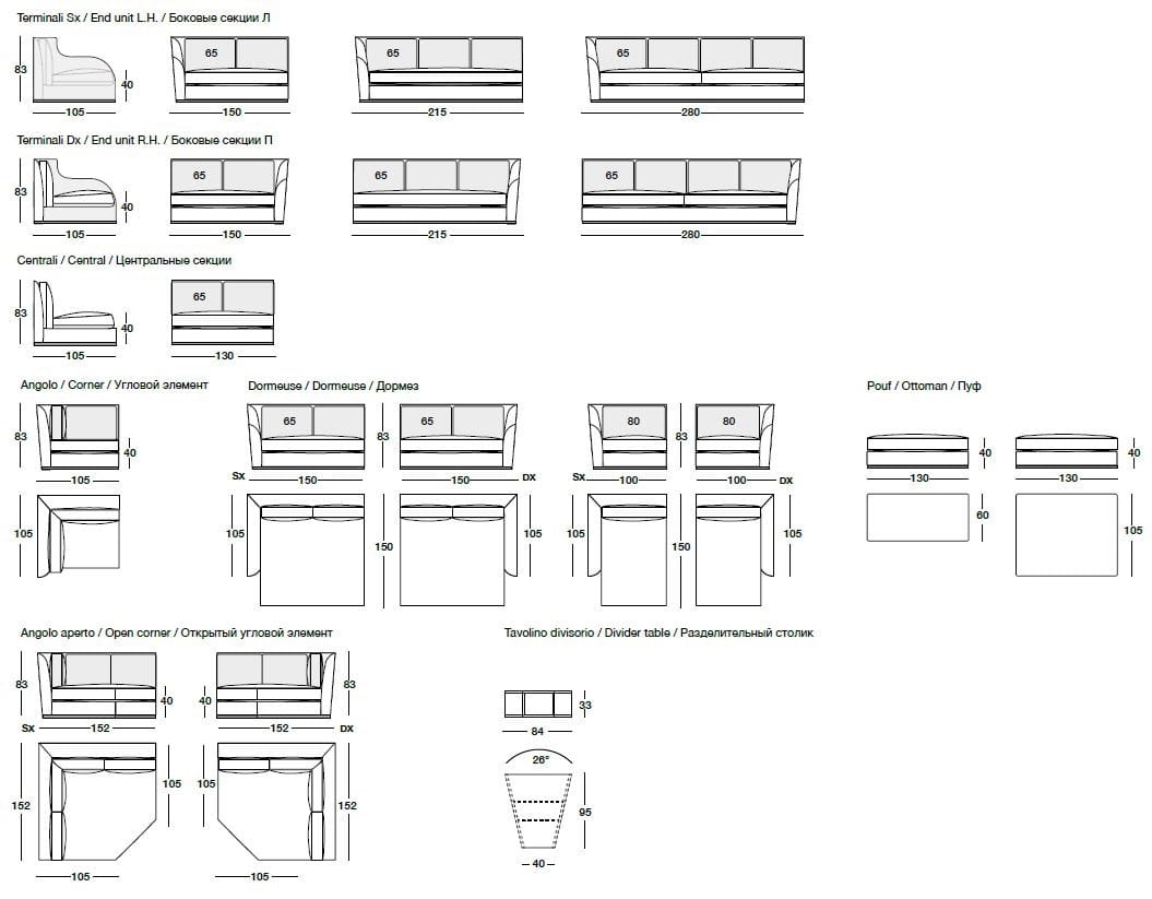REY | Modular sofa Loveluxe Vanity Collection By Longhi design Giuseppe ...