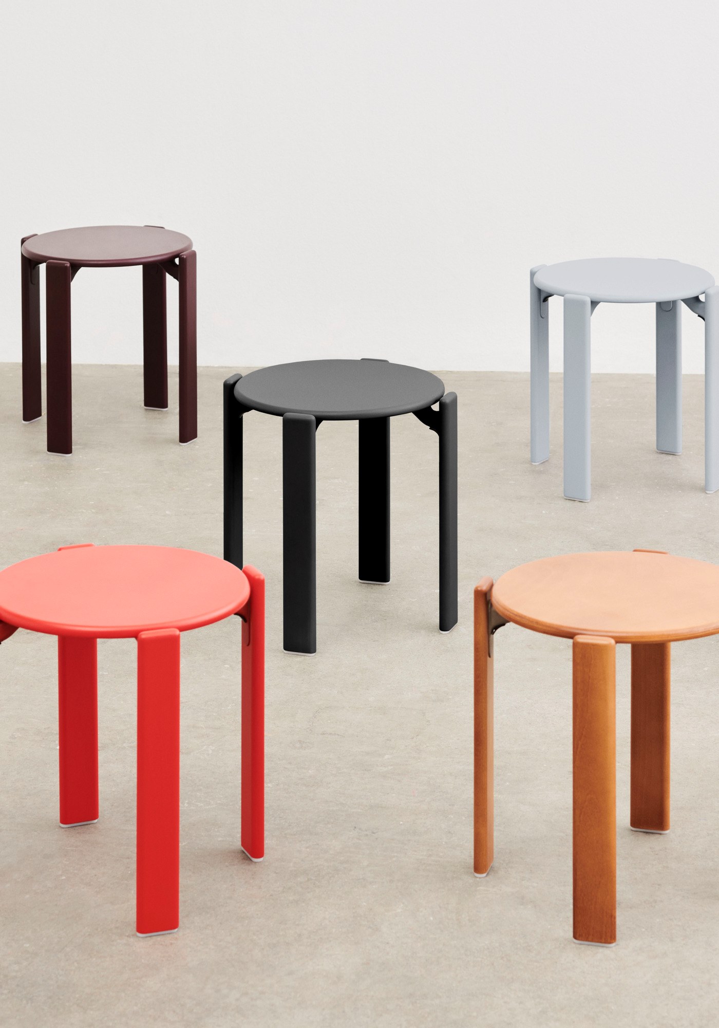 REY Low beech stool By Hay | design Bruno Rey