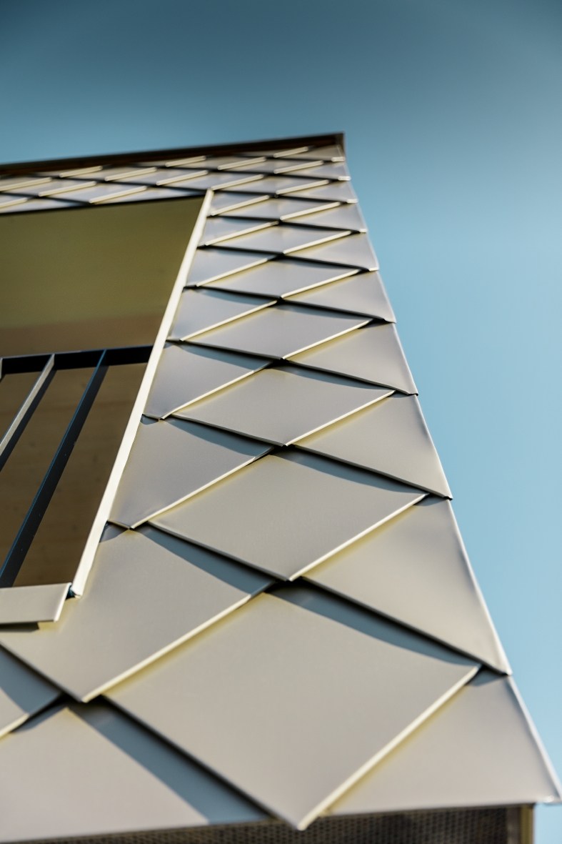 Metal shingle for facades RHOMBOID PANEL By PREFA ITALIA