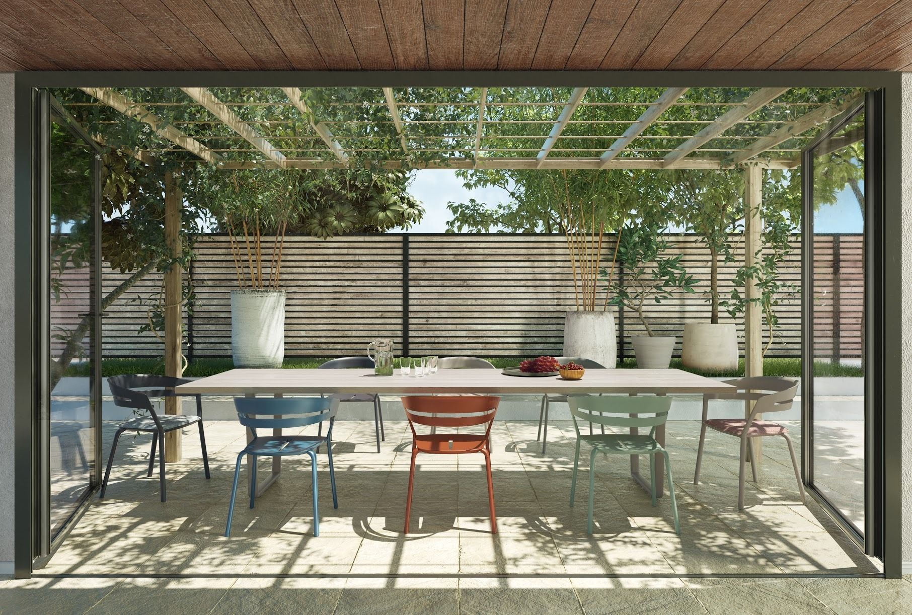 Stackable aluminium garden chair with armrests RIA By FAST design ...