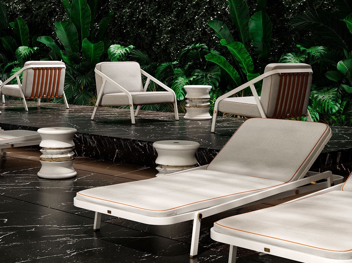 RIBBON Recliner fabric sun lounger By Myface