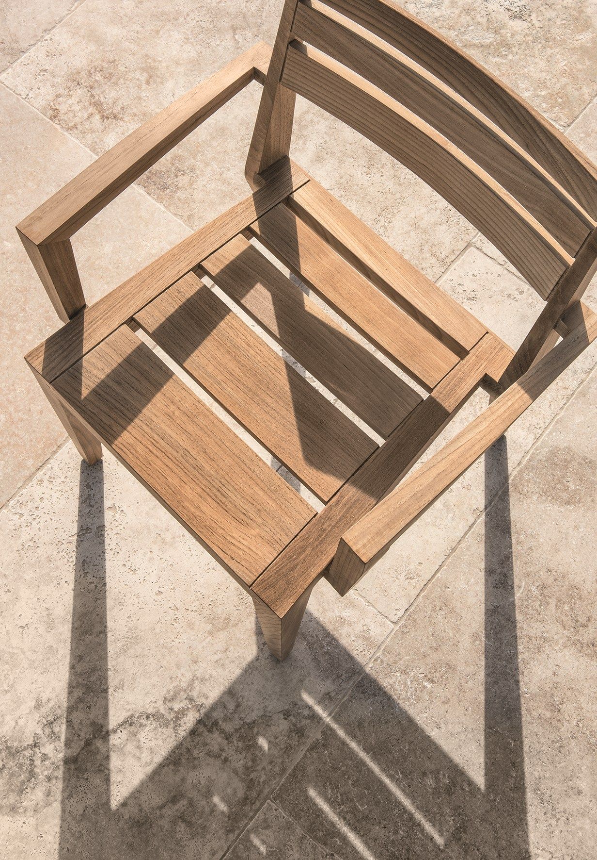 RIBOT Teak garden chair with armrests By Ethimo | design Marc Sadler