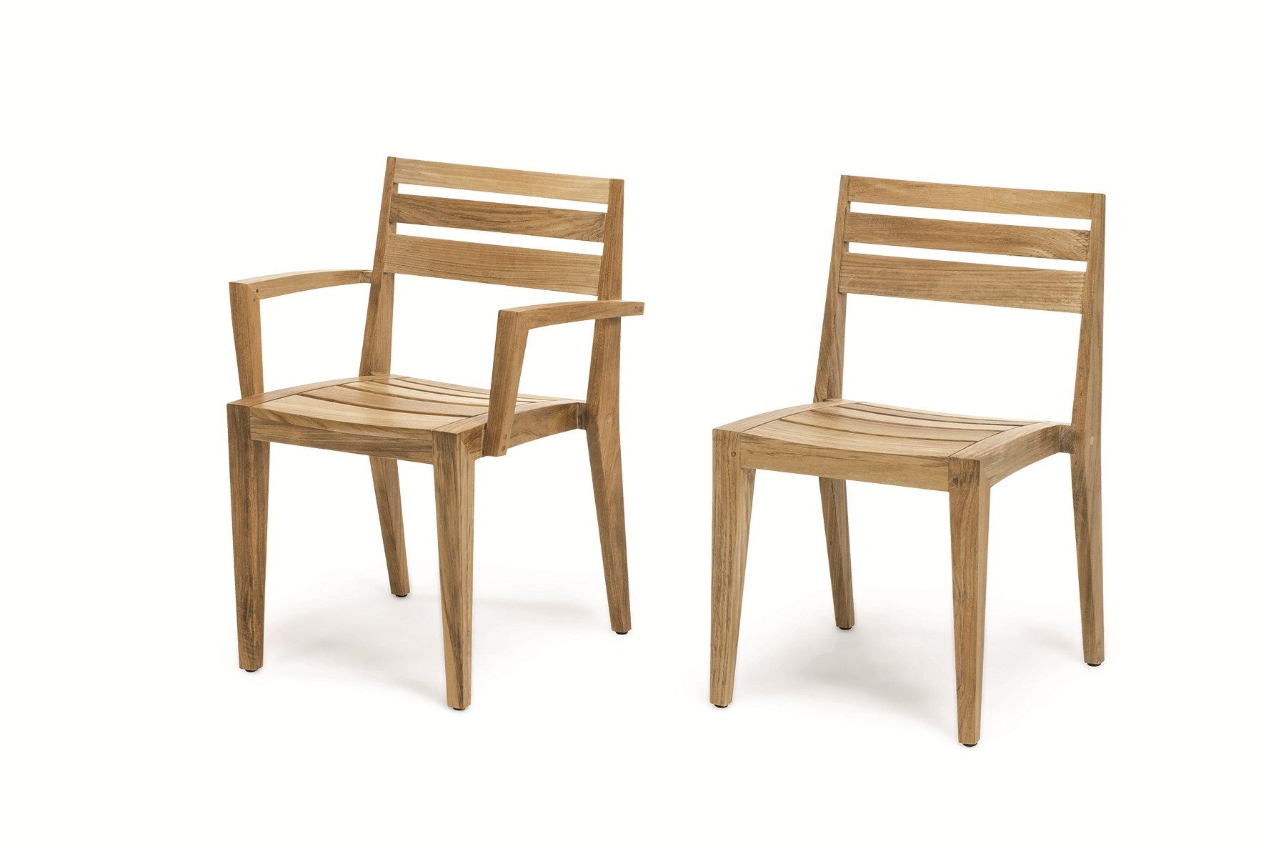 RIBOT Teak garden chair with armrests By Ethimo | design Marc Sadler