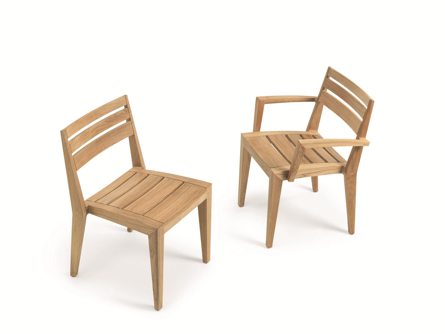RIBOT Teak garden chair with armrests By Ethimo | design Marc Sadler