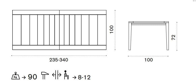 RIBOT Extending rectangular teak garden table By Ethimo | design Marc Sadler