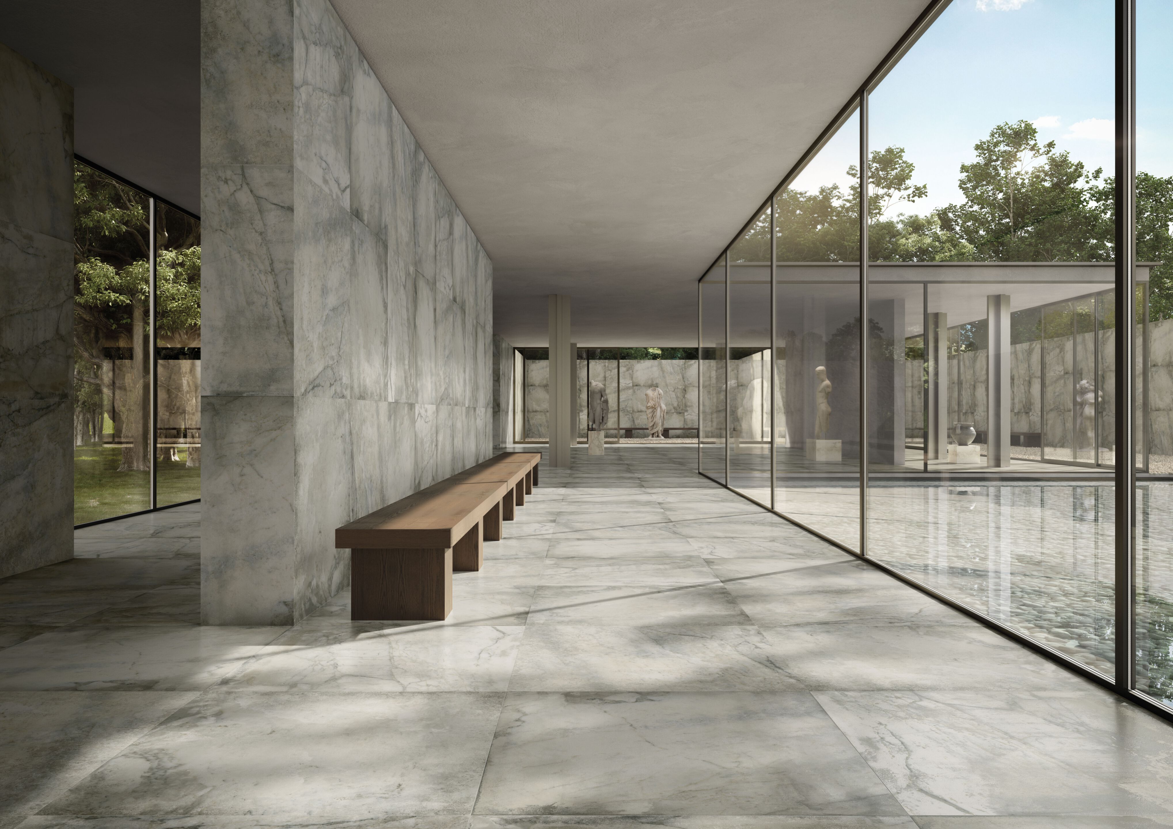 RETRO PURE Porcelain stoneware wall/floor tiles with marble effect By ...
