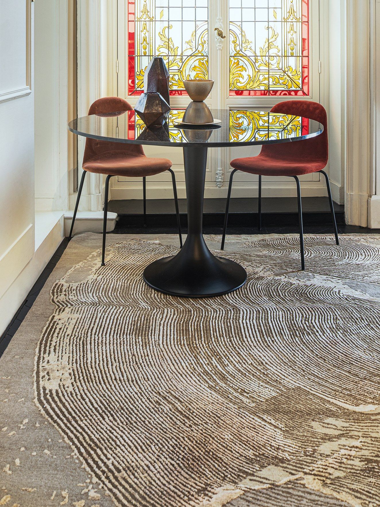 RIDGE RAINFOREST Rectangular handmade Bamboo silk rug By Edition ...