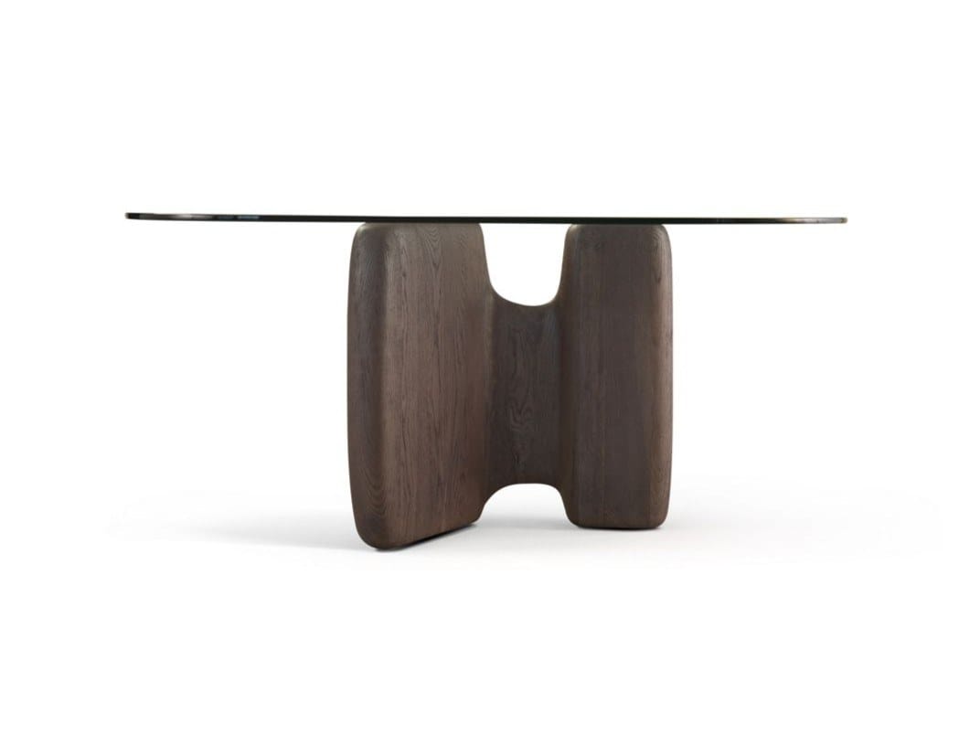 RIO IPANEMA Rectangular wood and glass dining table By Roche Bobois | design Bruno Moinard