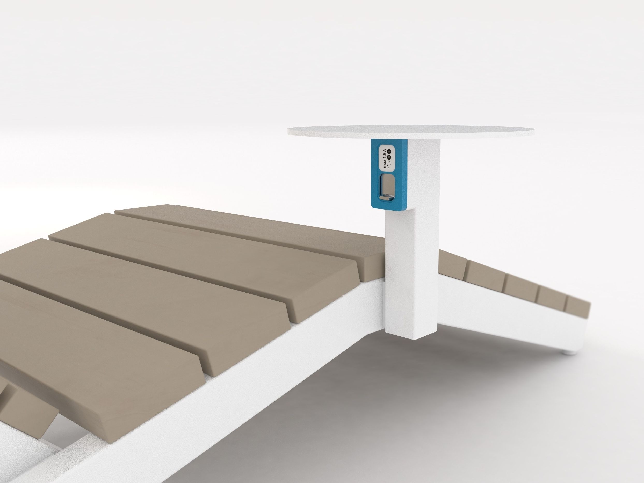 Steel and wood sun lounger RIVAGE SMART By mmcité1 design David Karásek ...