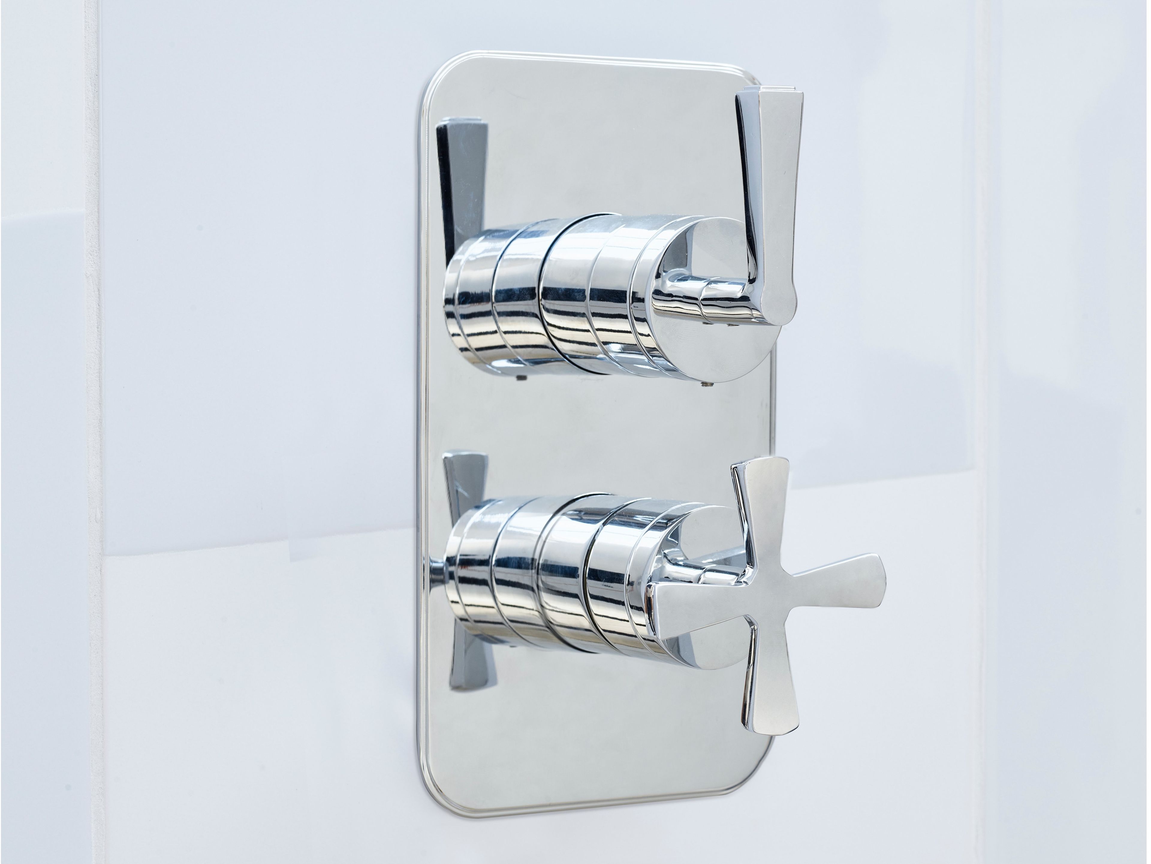 RIVIERA 2 hole shower set with plate By Burlington Bathrooms