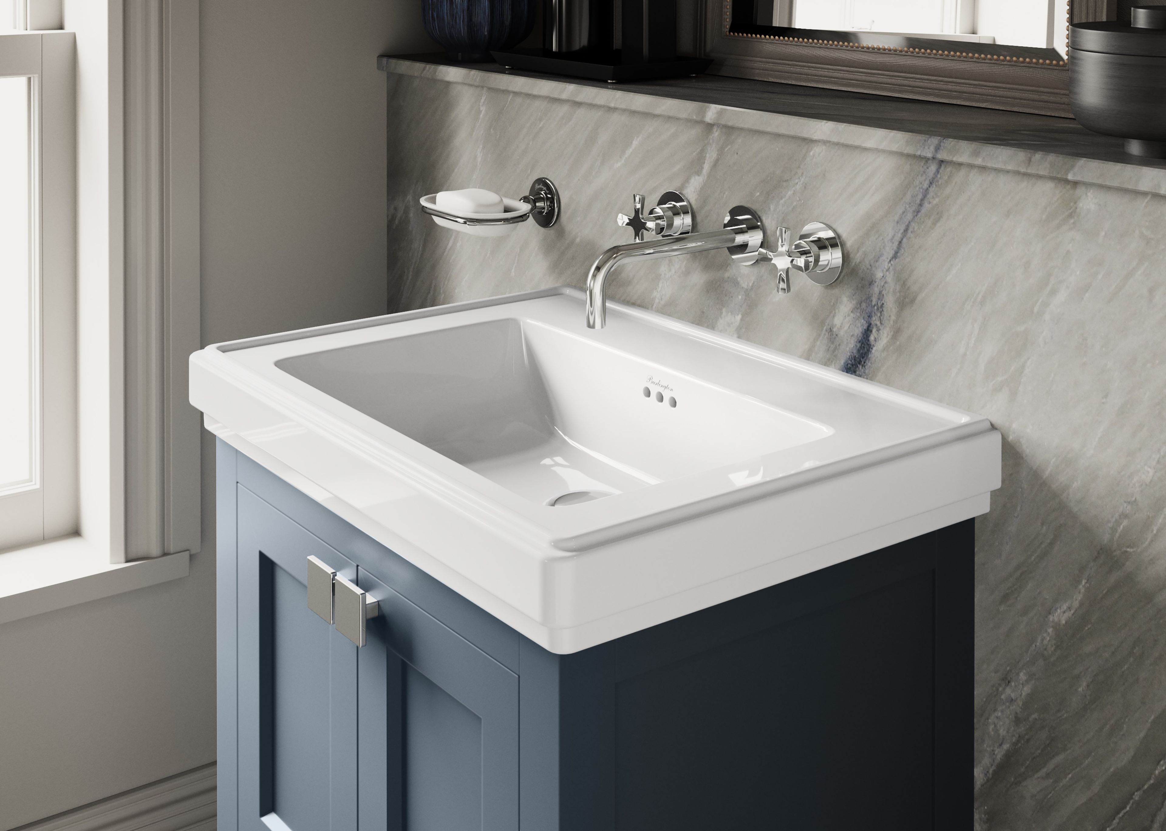 RIVIERA Wall-mounted Basin Mixer By Burlington Bathrooms