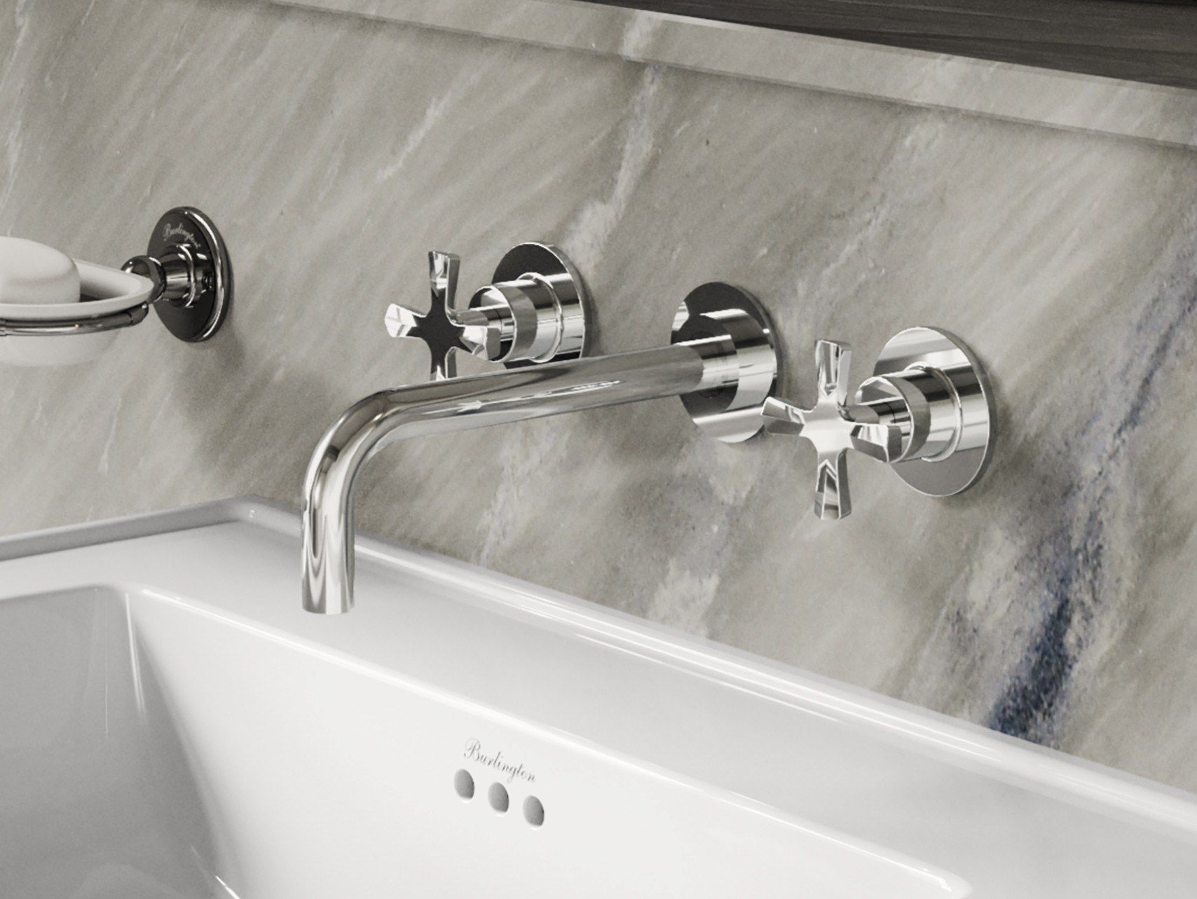 RIVIERA Wall-mounted Basin Mixer By Burlington Bathrooms