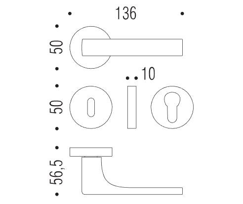 ROBOCINQUE ID 61 R-RY Door handle By Colombo Design