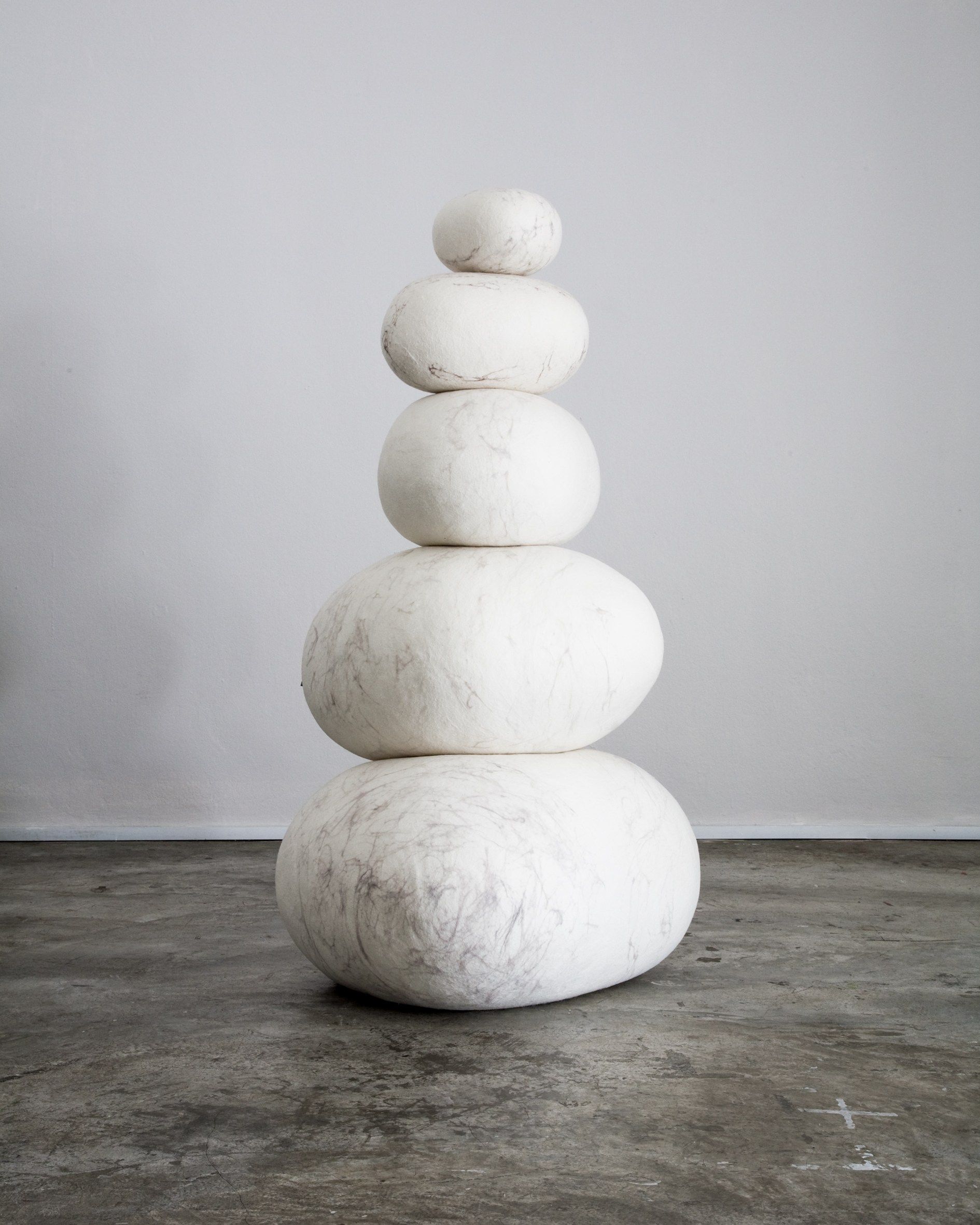 Wool felt pouf ROCK CUSHION By Ronel Jordaan