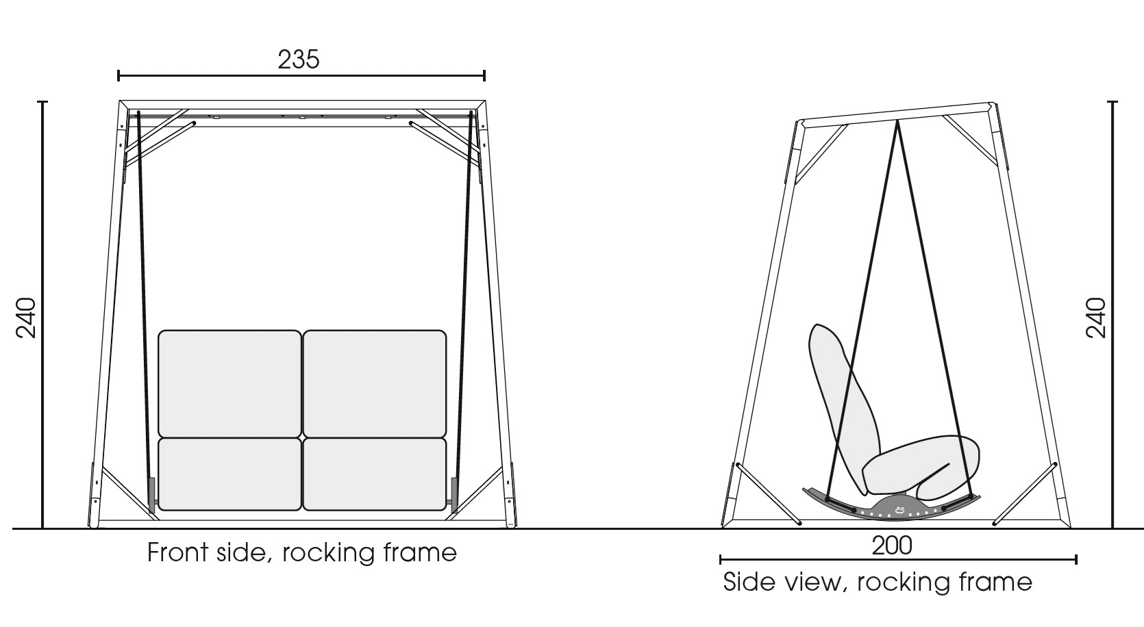ROCKFROG OUTDOOR 2 Seater fabric garden swing seat By Bullfrog | design ...
