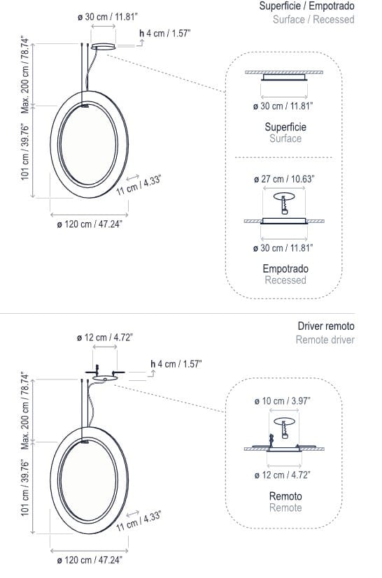 RODA S/120/V Pendant lamp By Bover | design Joana Bover