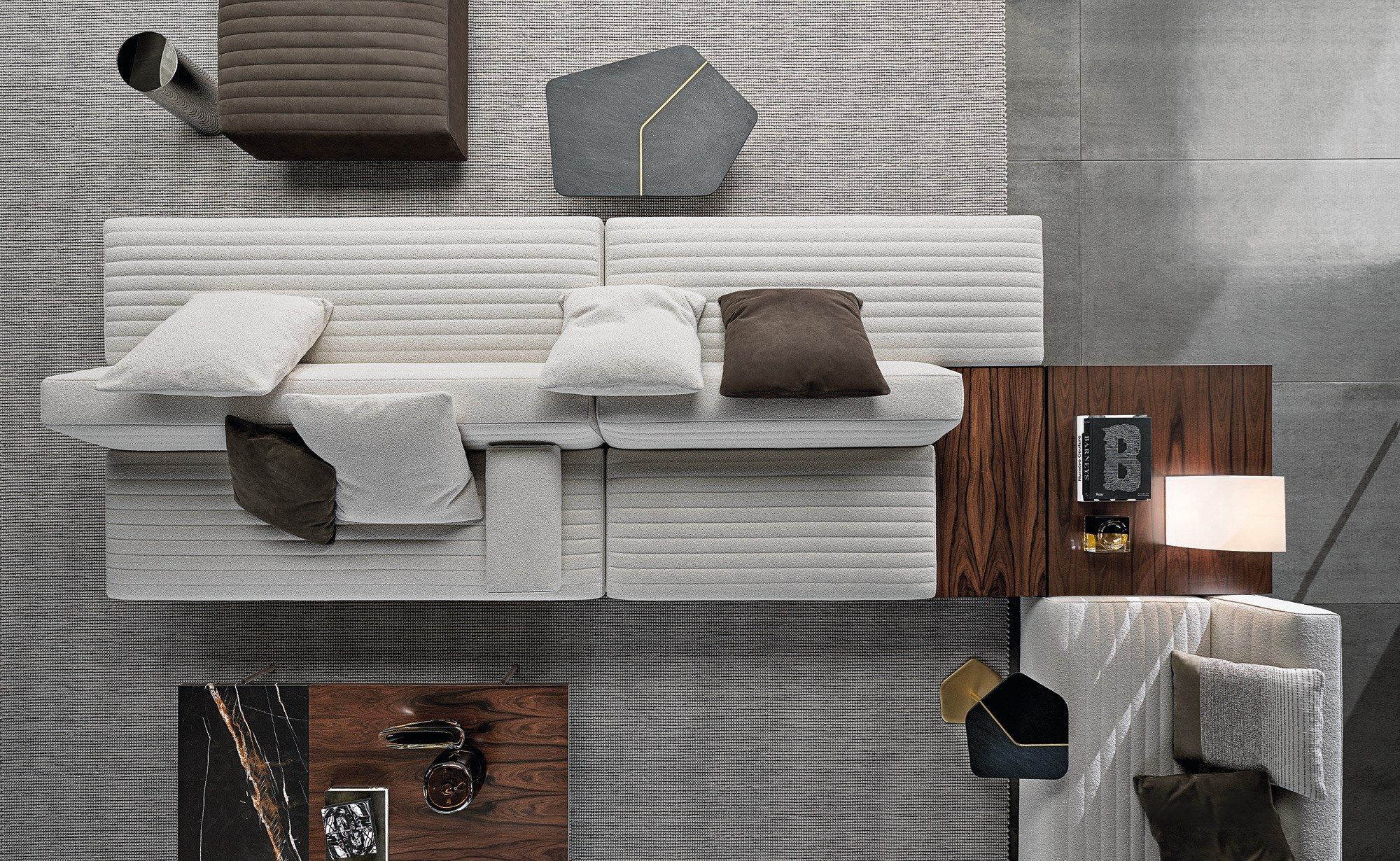 ROGER Square low wooden coffee table for living room By Minotti ...