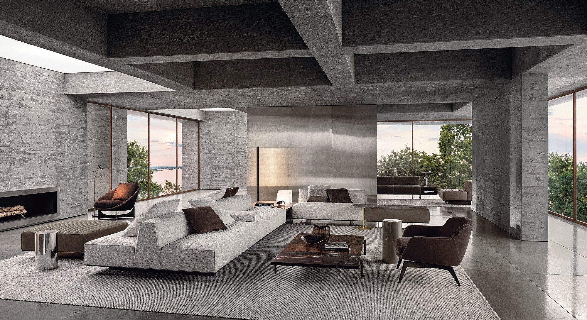 ROGER Sectional fabric sofa By Minotti | design Rodolfo Dordoni
