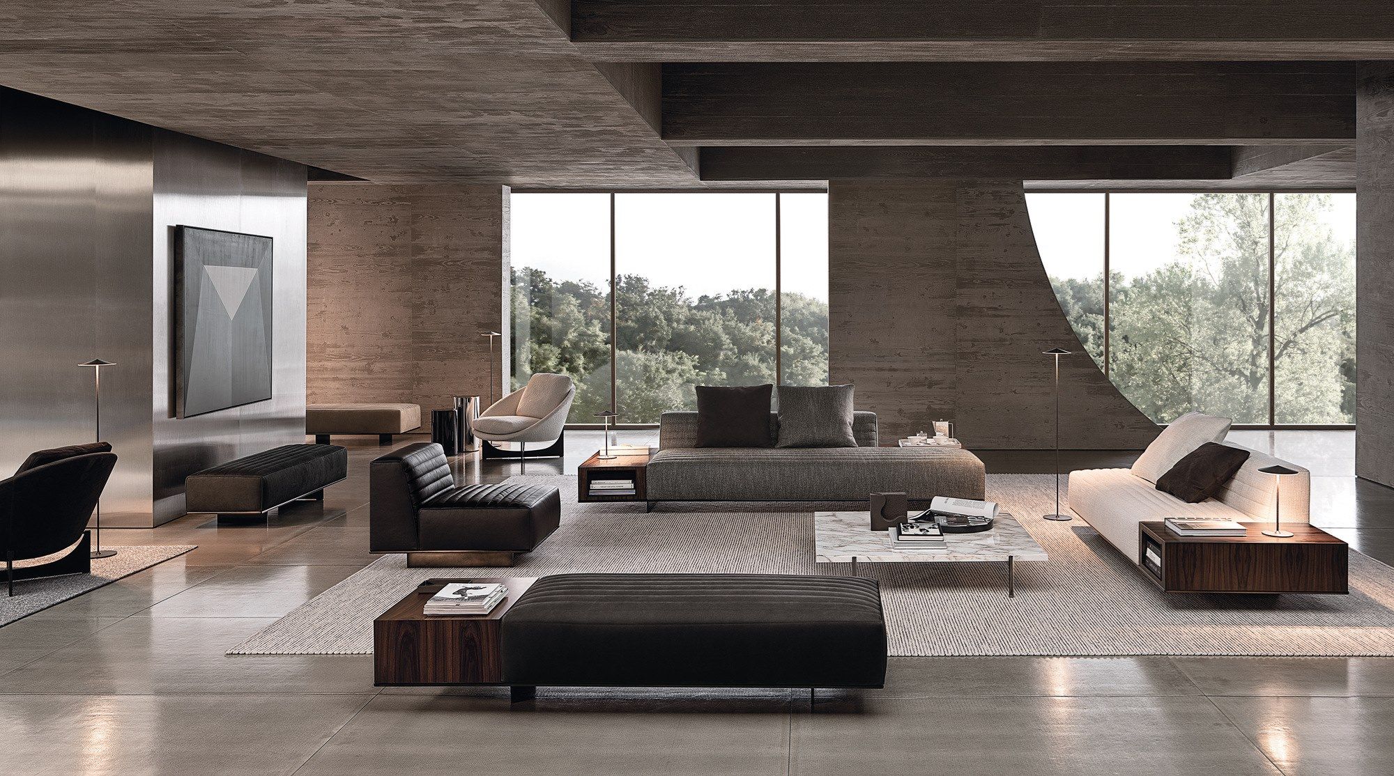 ROGER Sectional fabric sofa By Minotti | design Rodolfo Dordoni