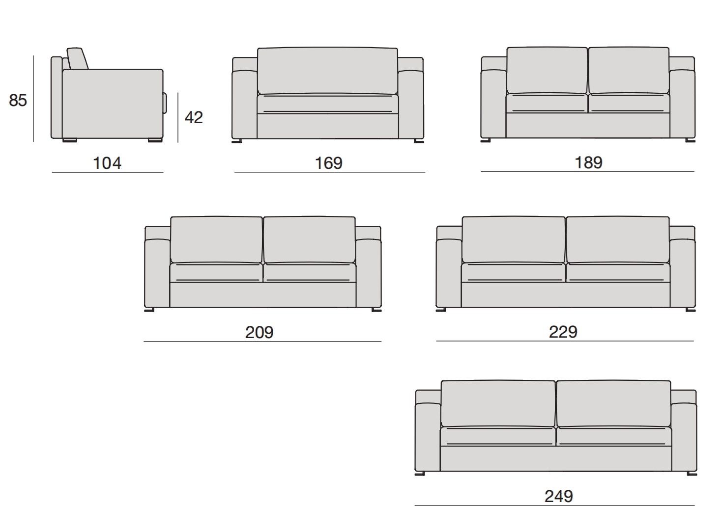 Divano letto in tessuto ROGER | Divano letto Collezione Roger By CTS ...