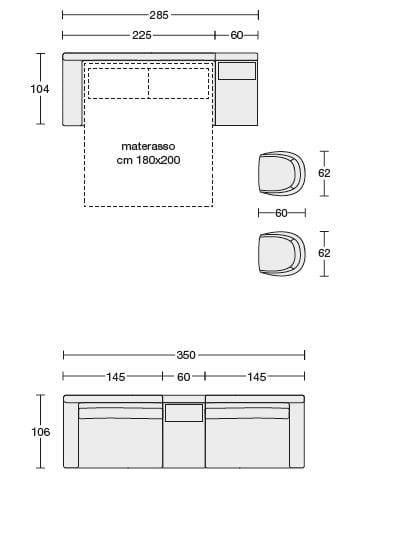 Divano letto in tessuto ROGER | Divano letto Collezione Roger By CTS ...