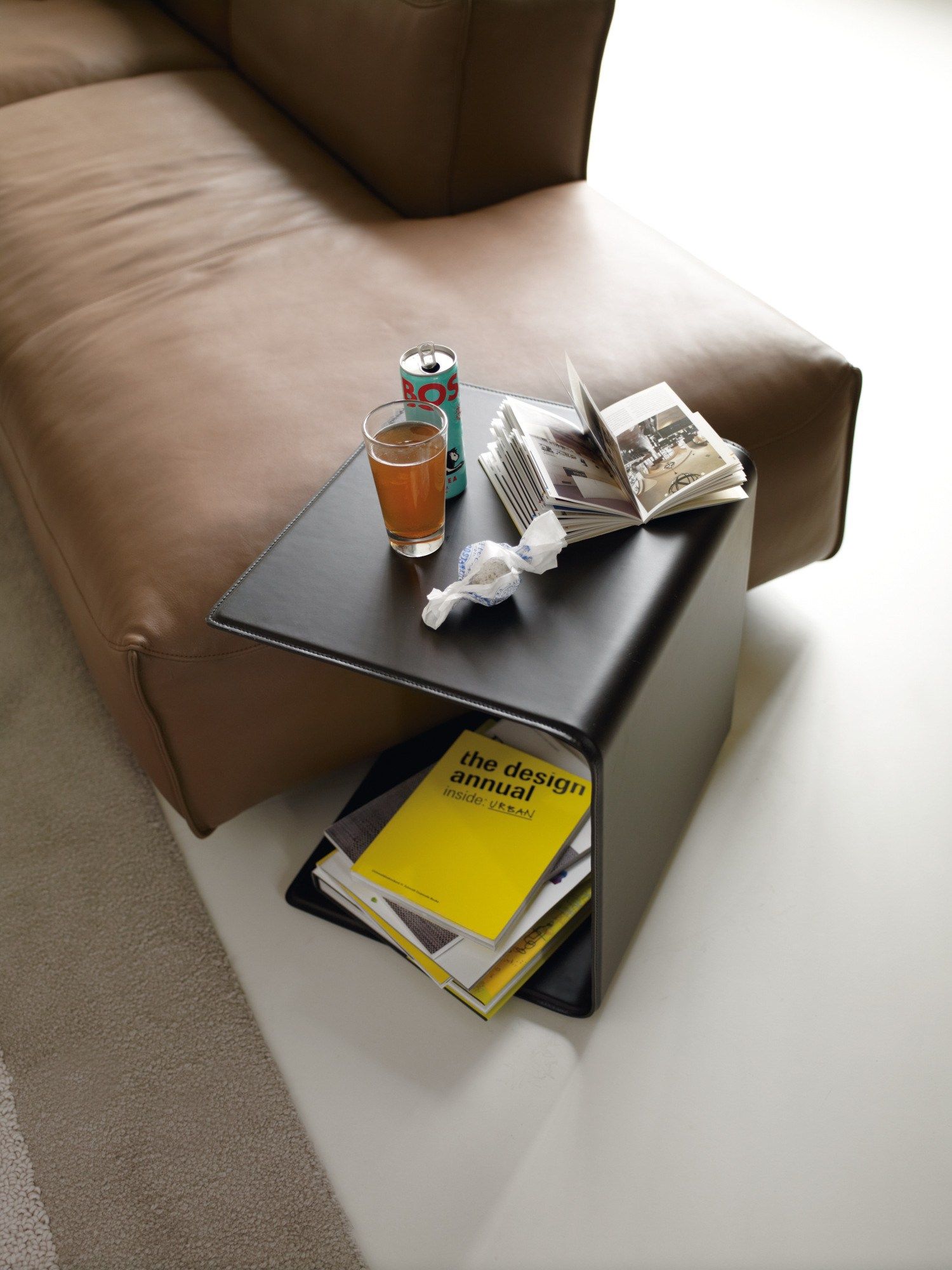 ROLF BENZ 940 Rectangular leather side table By Rolf Benz | design Beck ...
