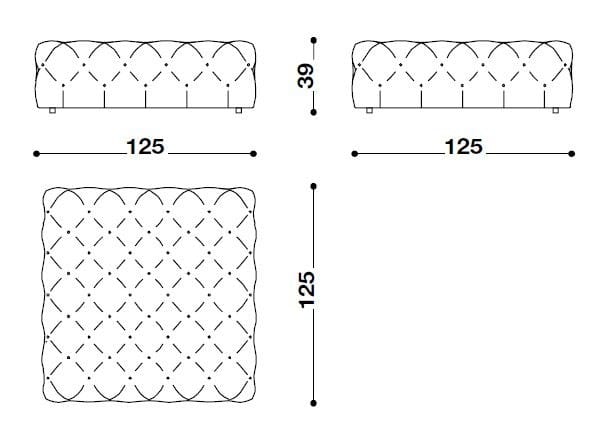 ROLLKING | Square pouf Square leather pouf By Désirée divani