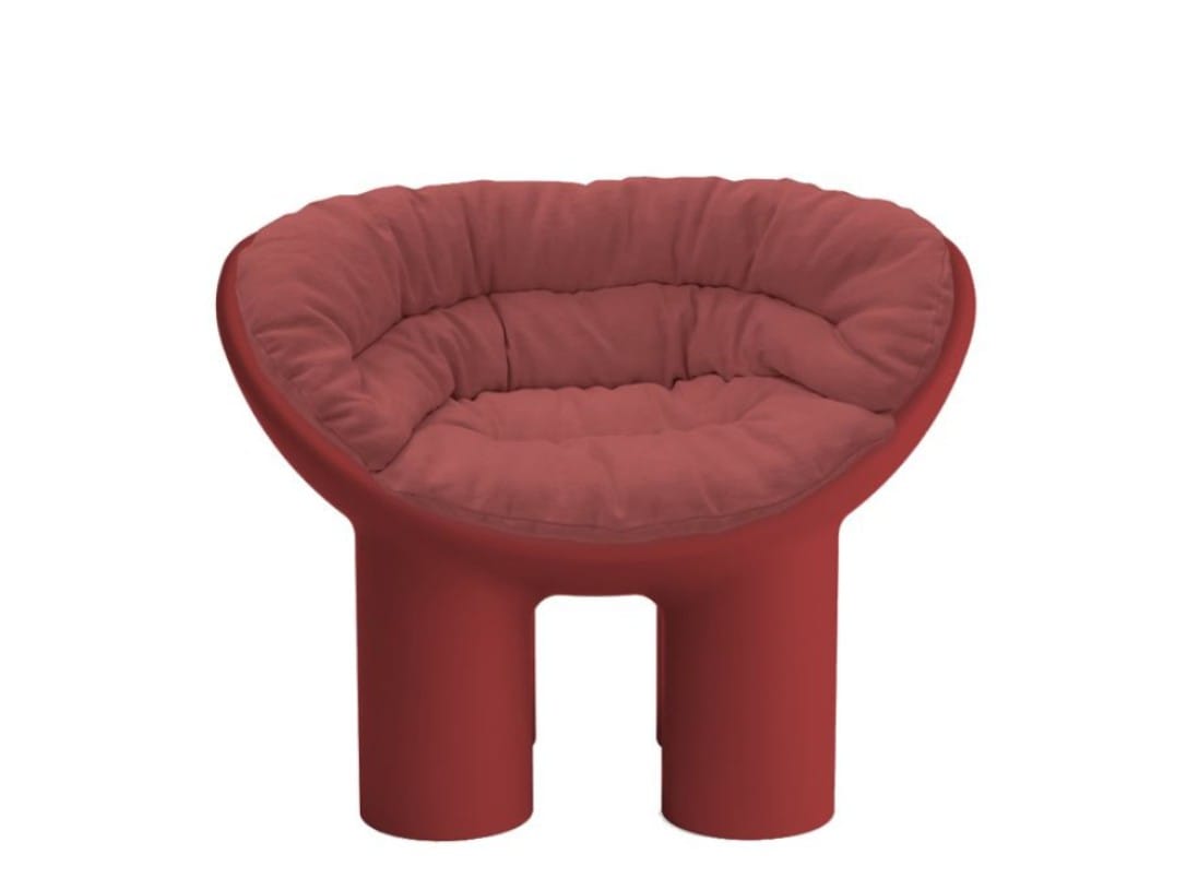 ROLY POLY Upholstered polyethylene easy chair with armrests By Driade