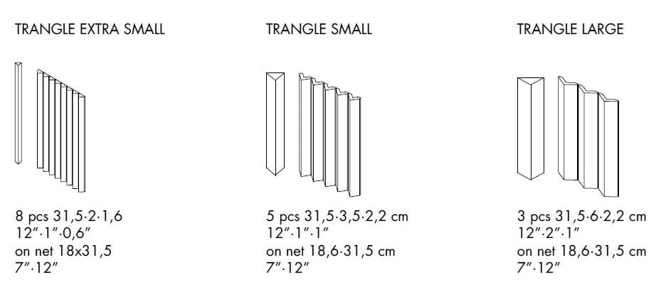 ROMBINI TRIANGLE RED Porcelain stoneware 3D Wall Cladding By Mutina ...