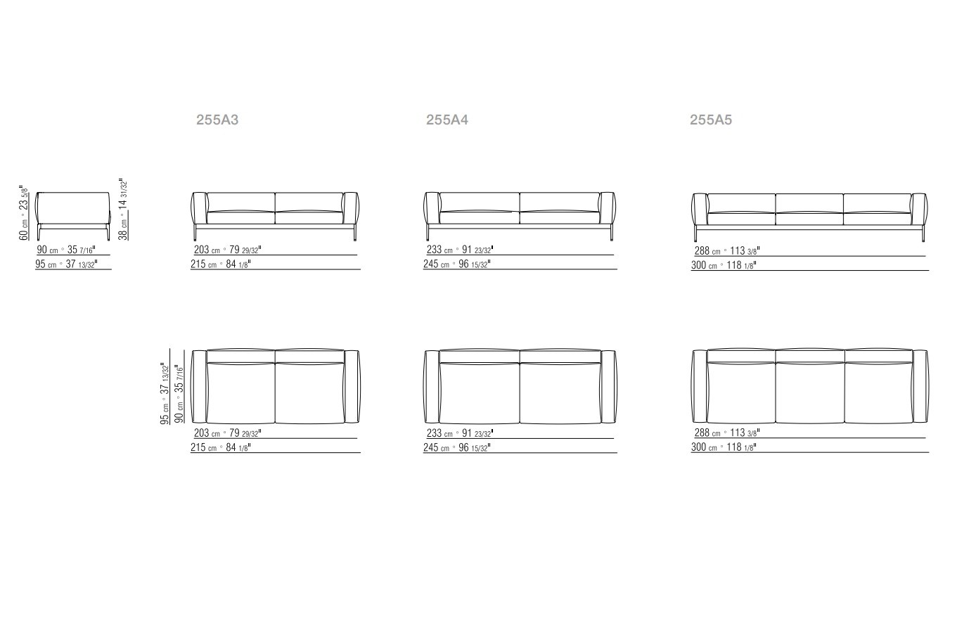 ROMEO Sofá 3 plazas de tela con funda extraíble By Flexform | design ...