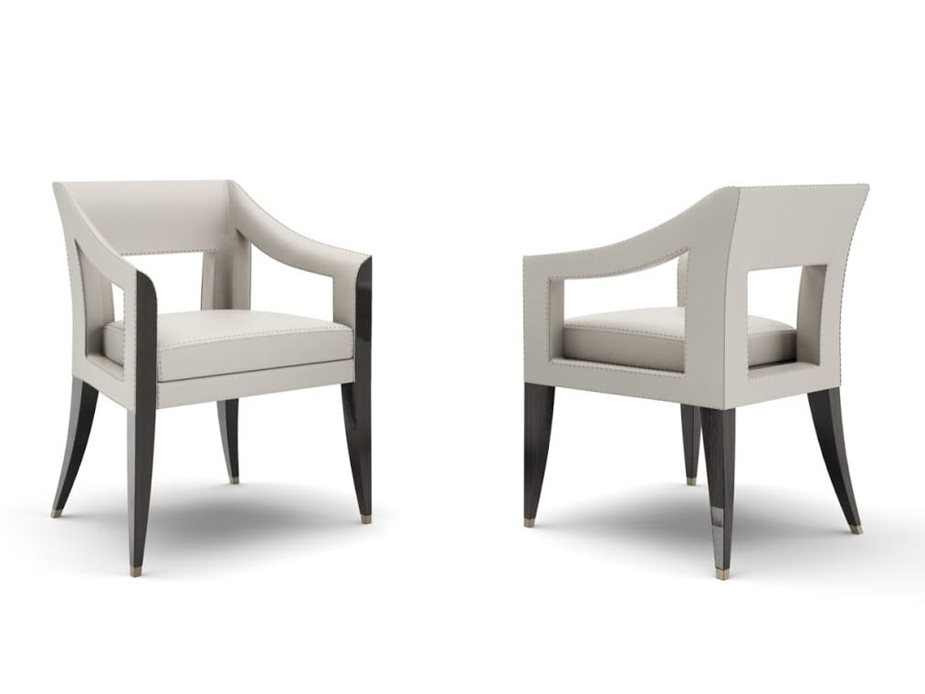 ROOSEVELT Upholstered chair with armrests By HUGUES CHEVALIER