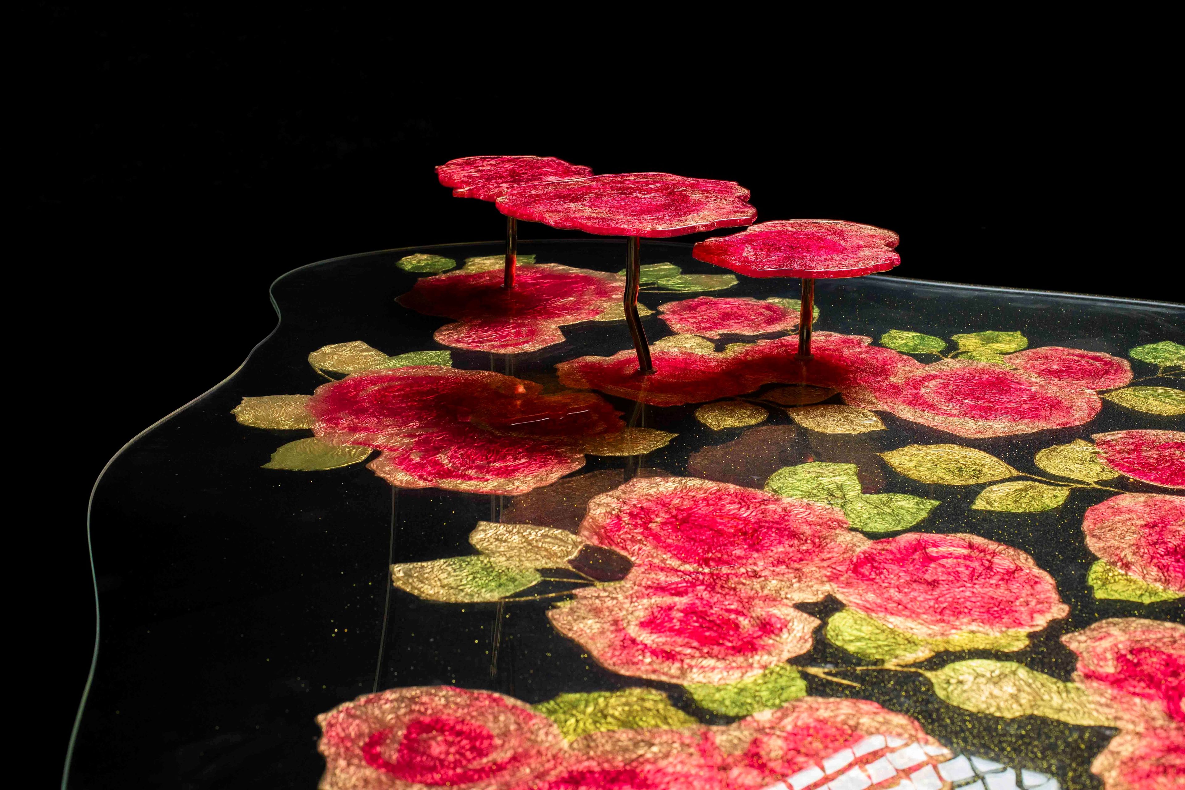 Glass and Stainless Steel table ROSA ROSAE ROSAE™ By Unica by ...