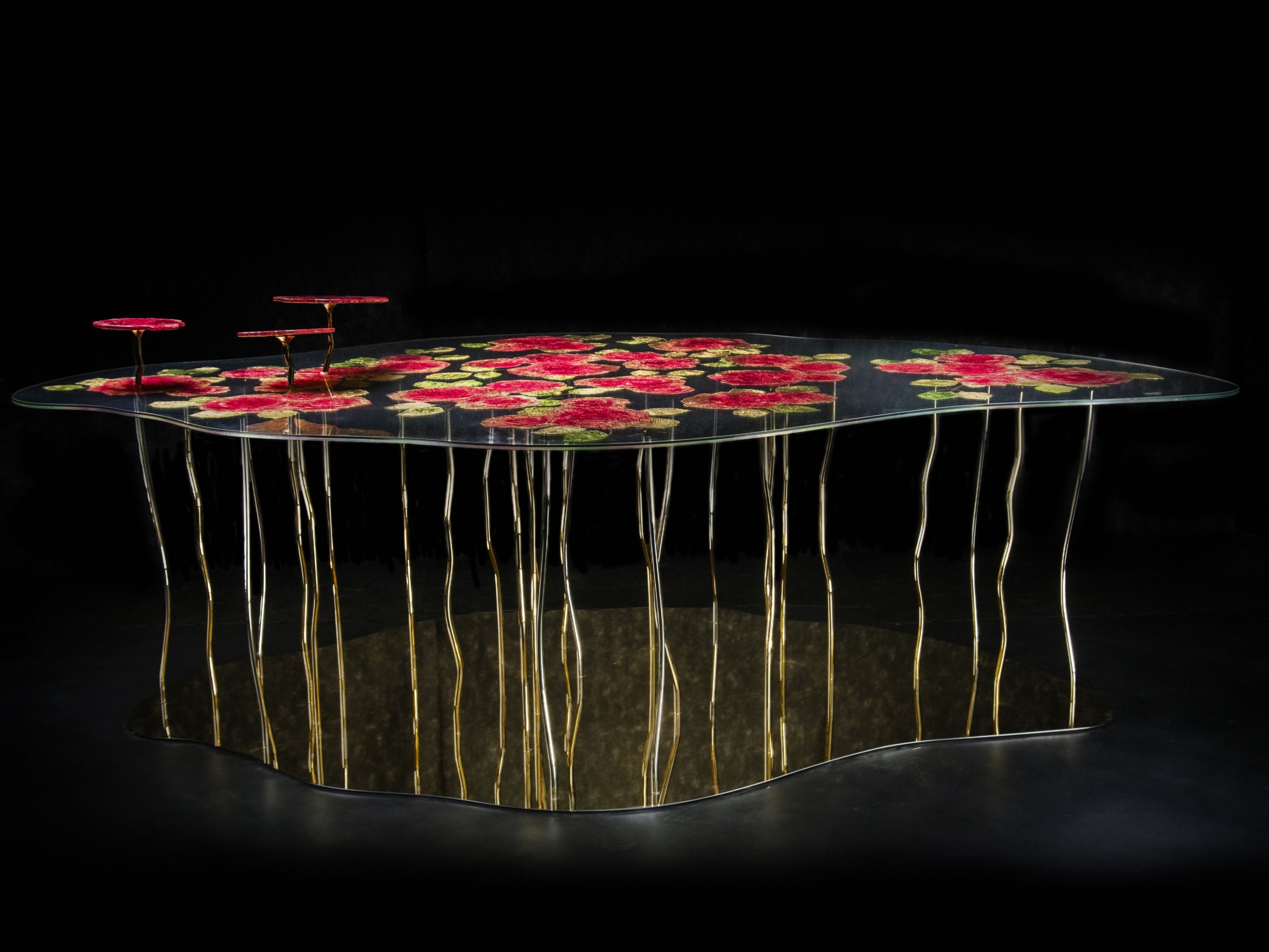 Glass and Stainless Steel table ROSA ROSAE ROSAE™ By Unica by ...