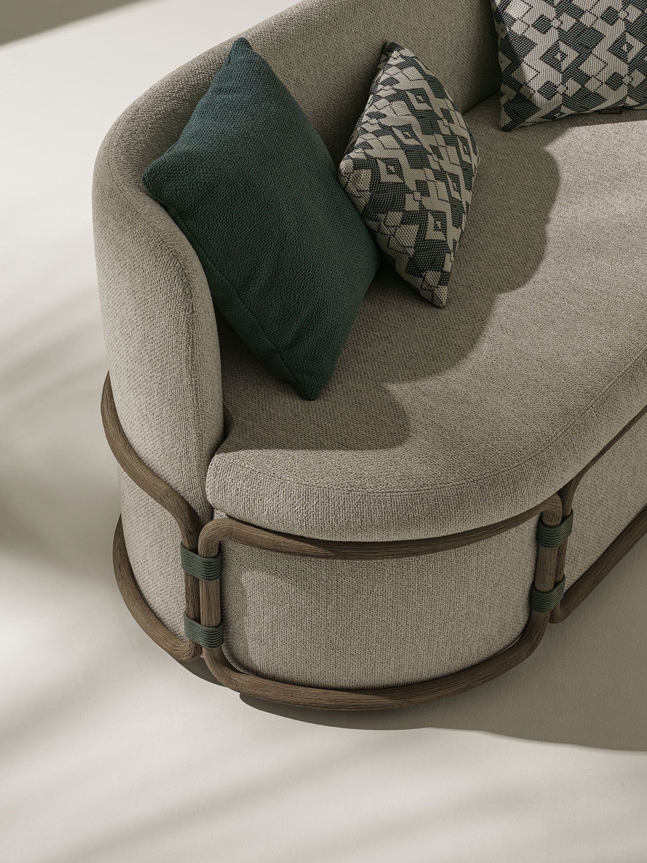 ROTIN 2 seater fabric sofa By Ethimo | design Zanellato/Bortotto