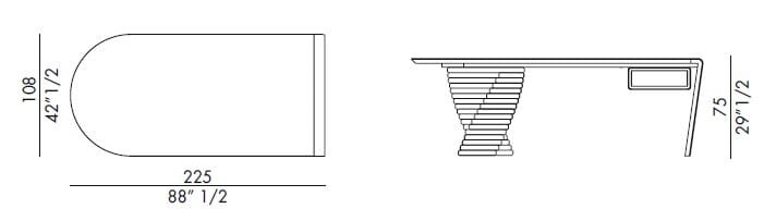 ROTOLO Ceramic writing desk with drawers By EFORMA | design Ollen Pal