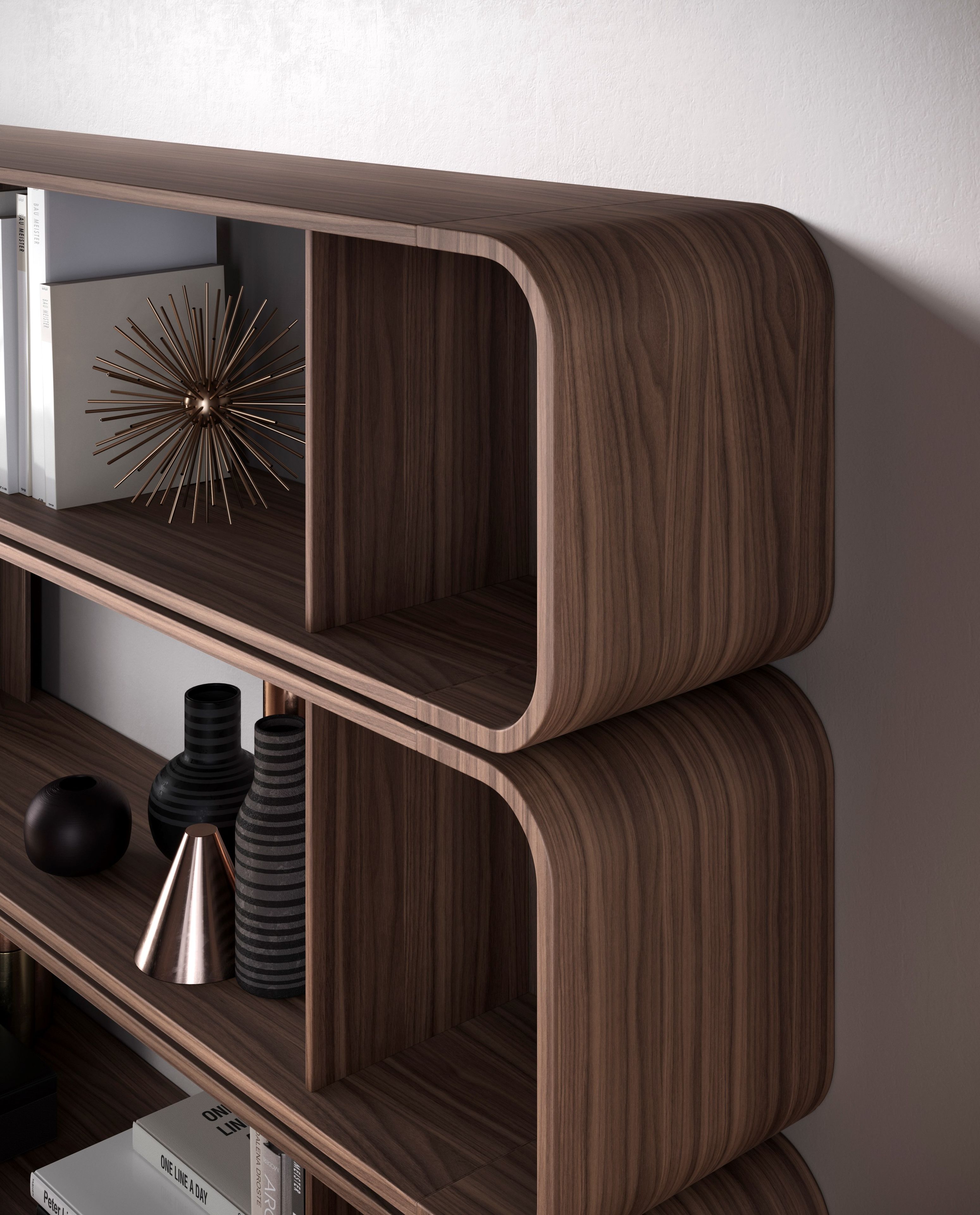 Open double-sided wooden bookcase ROUND UP 180 Round Up Collection By ...