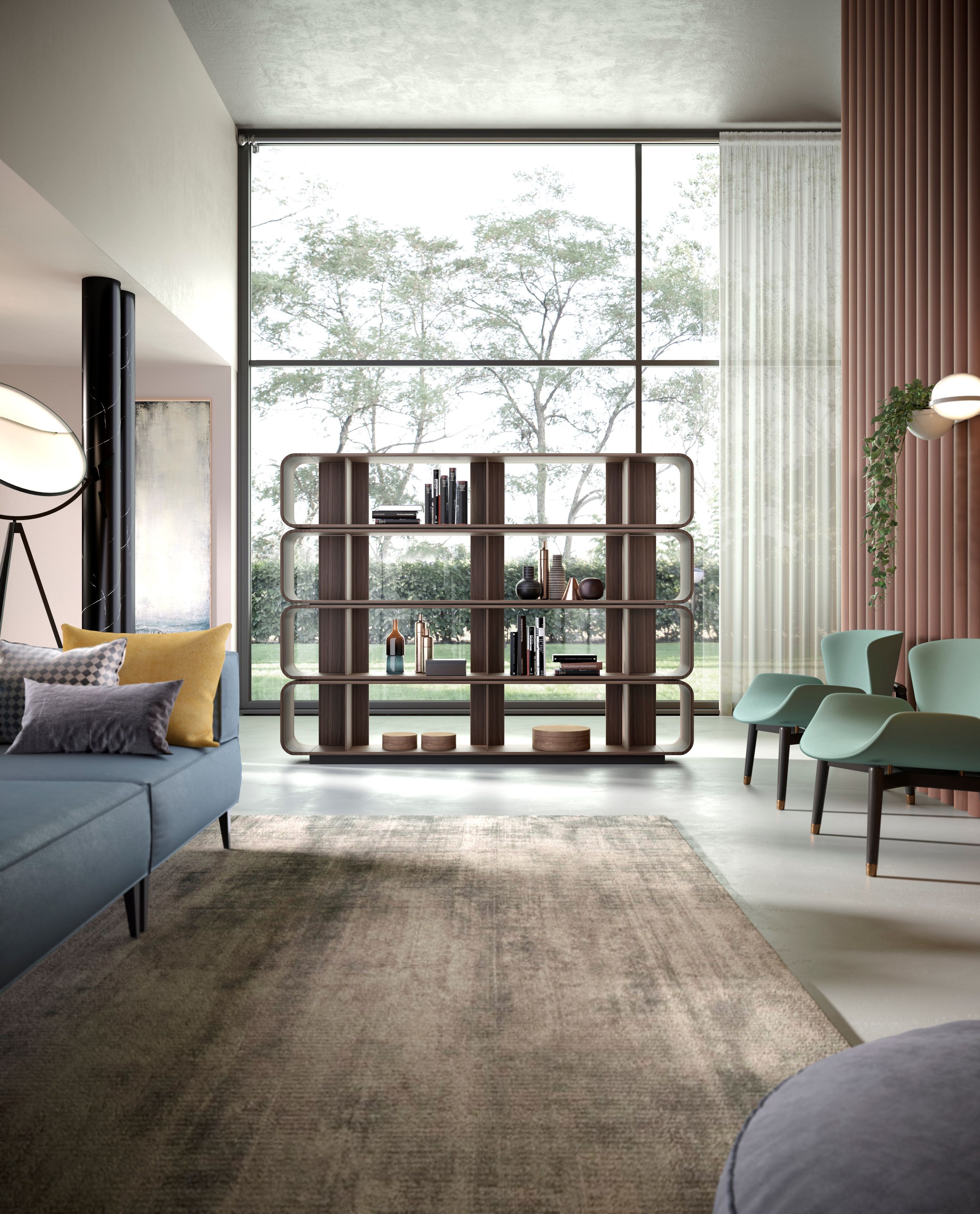 Open double-sided wooden bookcase ROUND UP 240 Round Up Collection By ...