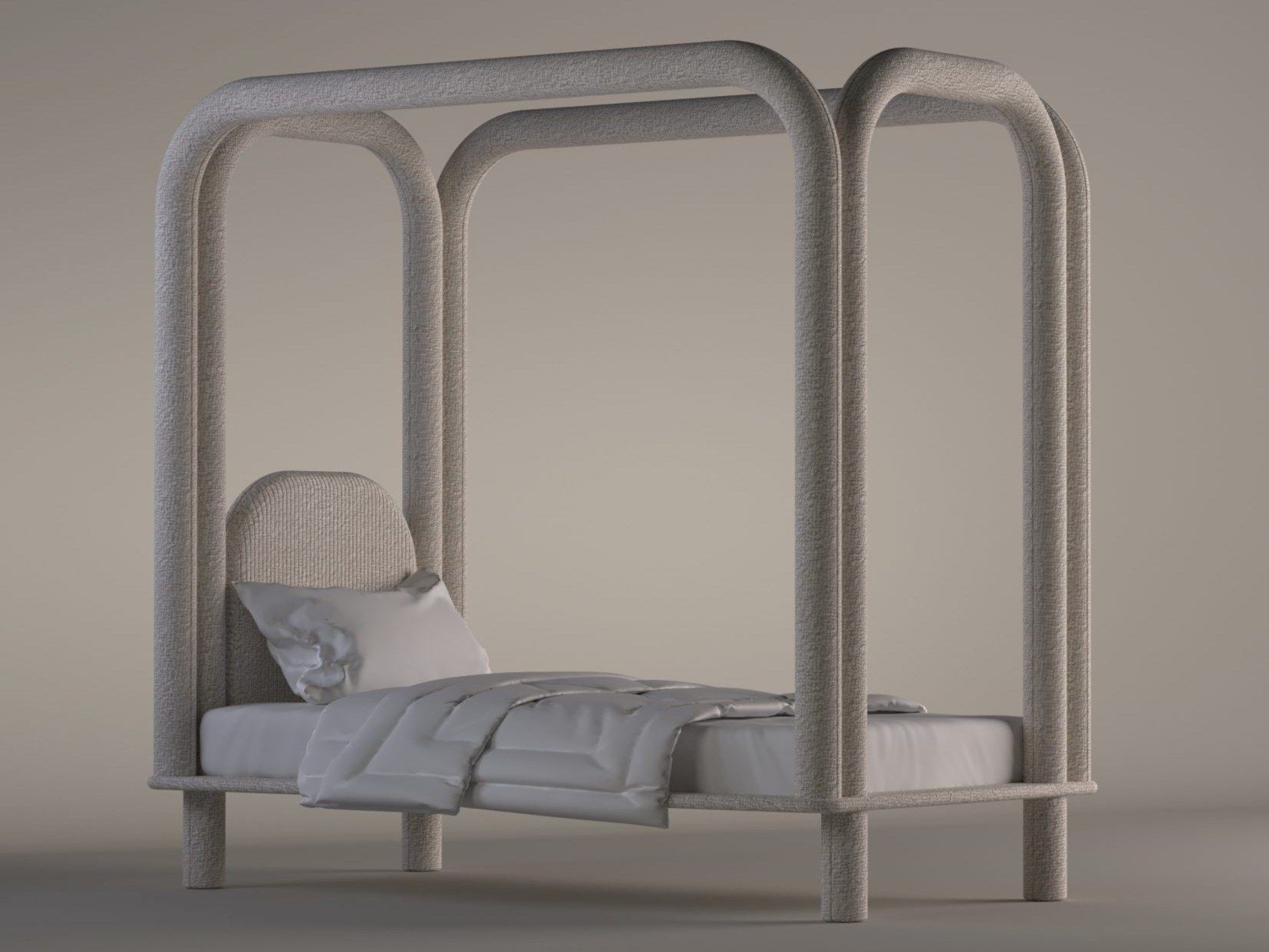 ROUNDISH | Single bed By Donna Furniture design Denis Sokolov