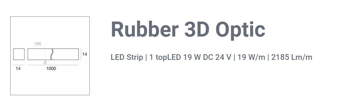 RUBBER 3D OPTICS LED strip light By Linea Light Group