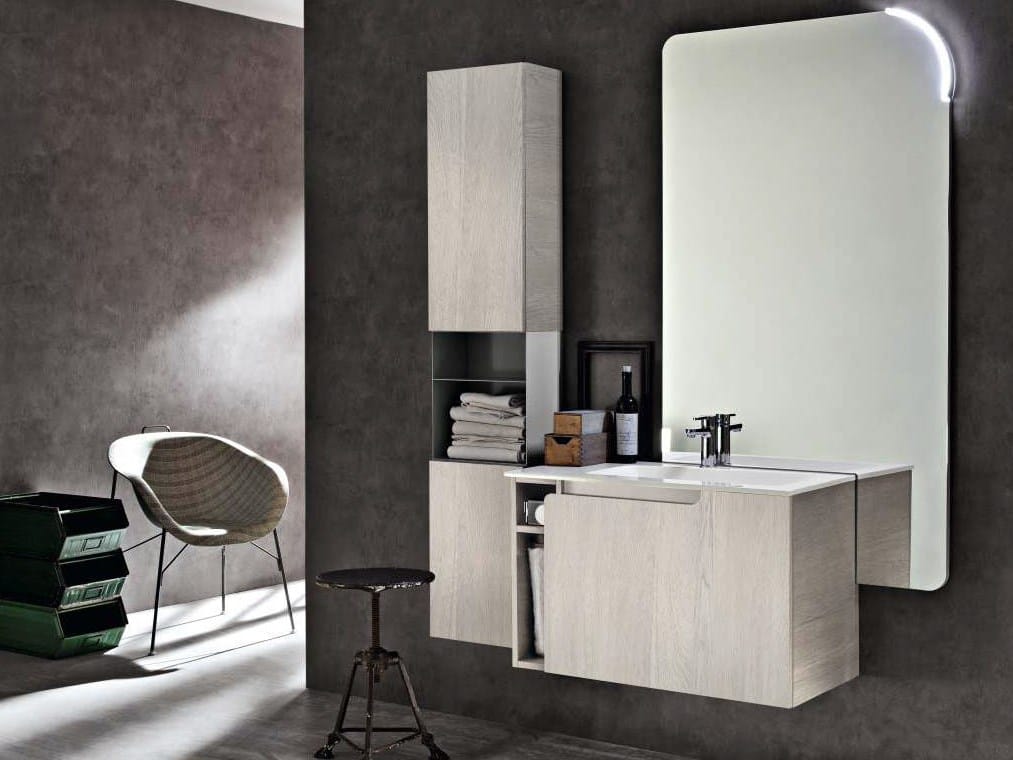 Vanity unit with cabinets with drawers with mirror RYO 73 By Cerasa ...