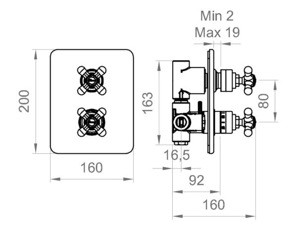 Recessed shower mixer Thermostatic shower mixer with individual ...