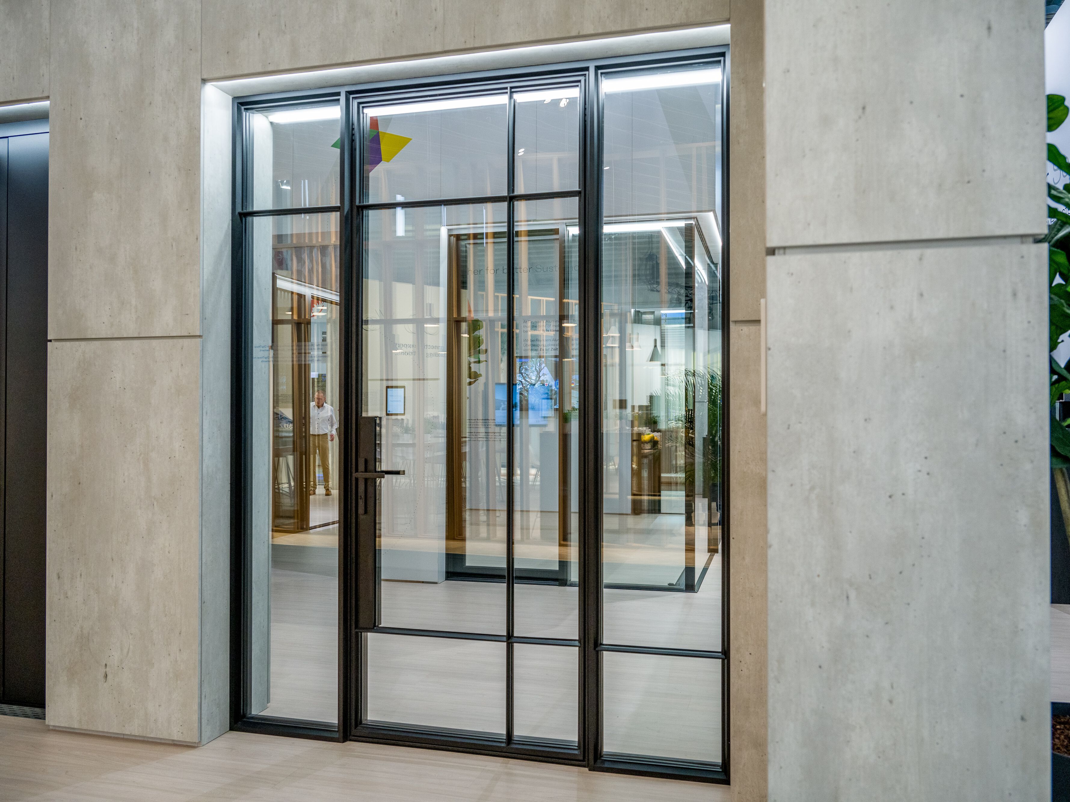 SLIM LINE 38 ULTRA SLIM Aluminum hinged door with double glass By ...