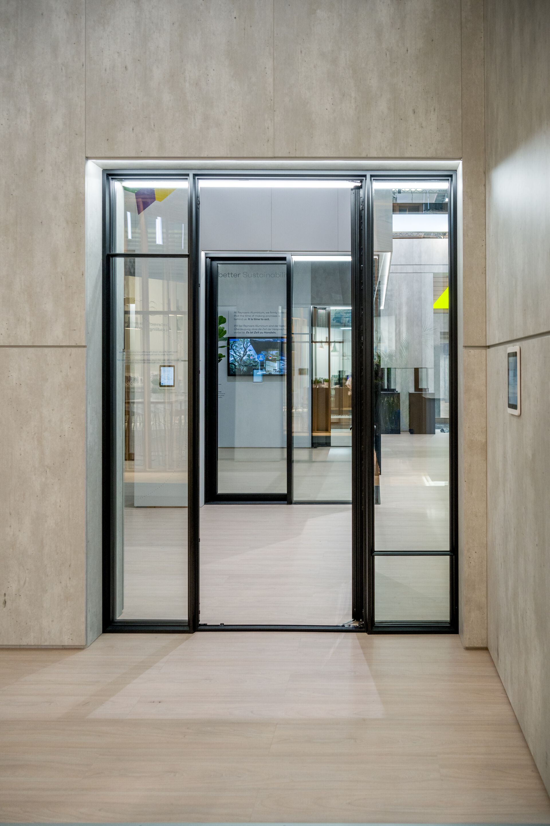 SLIM LINE 38 ULTRA SLIM Aluminum hinged door with double glass By ...