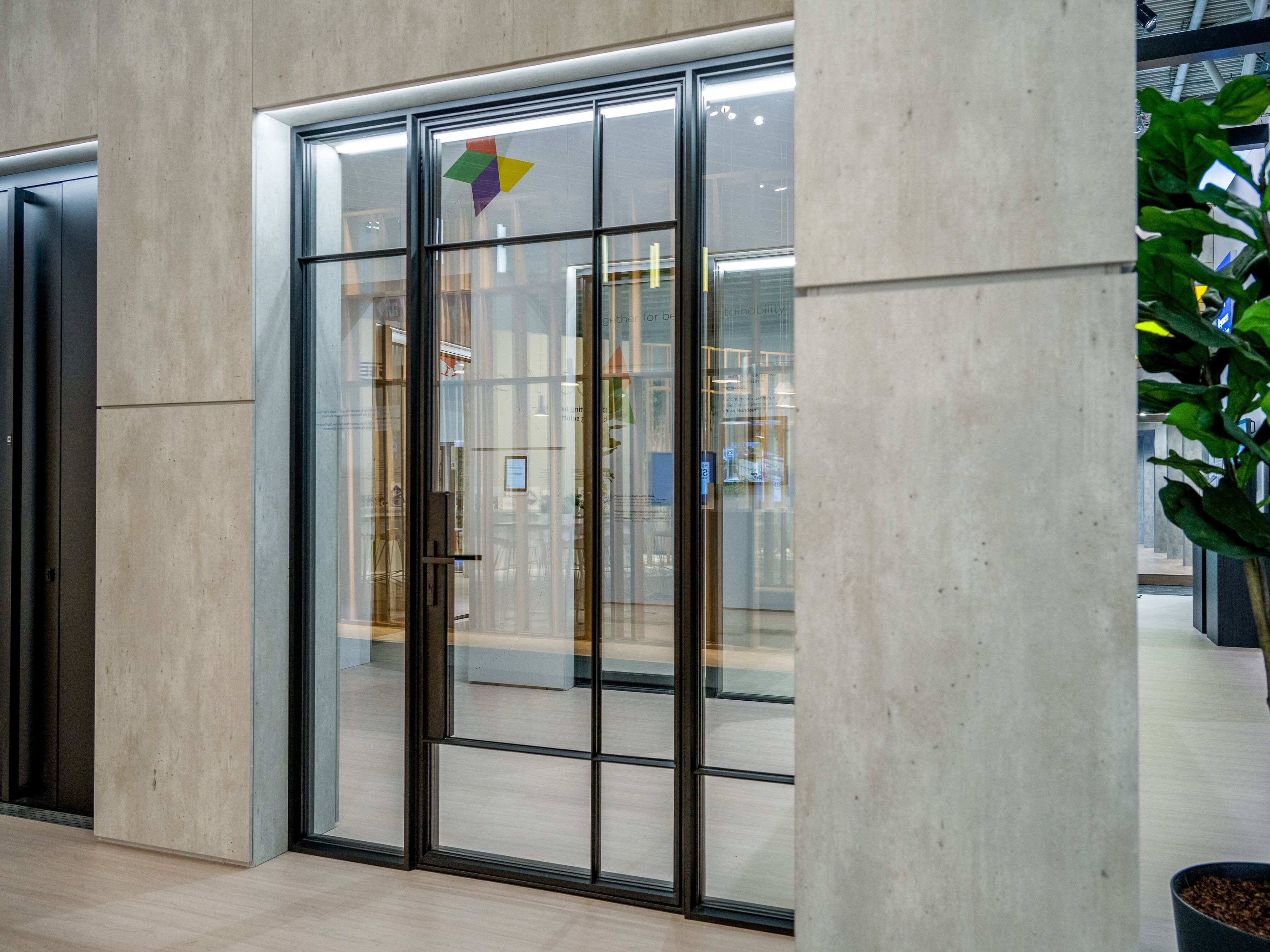 SLIM LINE 38 ULTRA SLIM Aluminum hinged door with double glass By ...