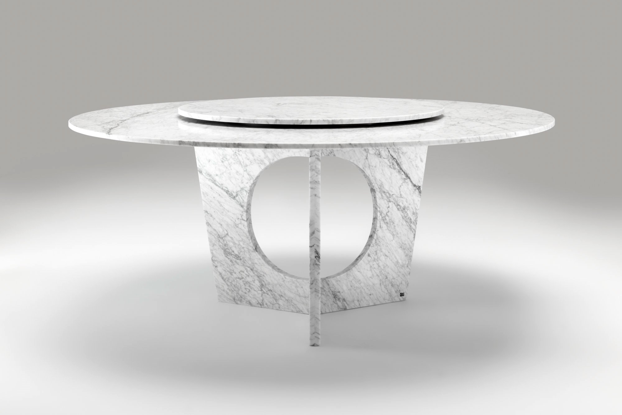 Round marble table with Lazy Susan ROLF BENZ 986 By Rolf Benz