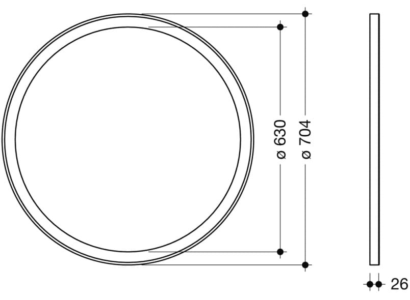 Round mirror Mirrors Collection By HEWI