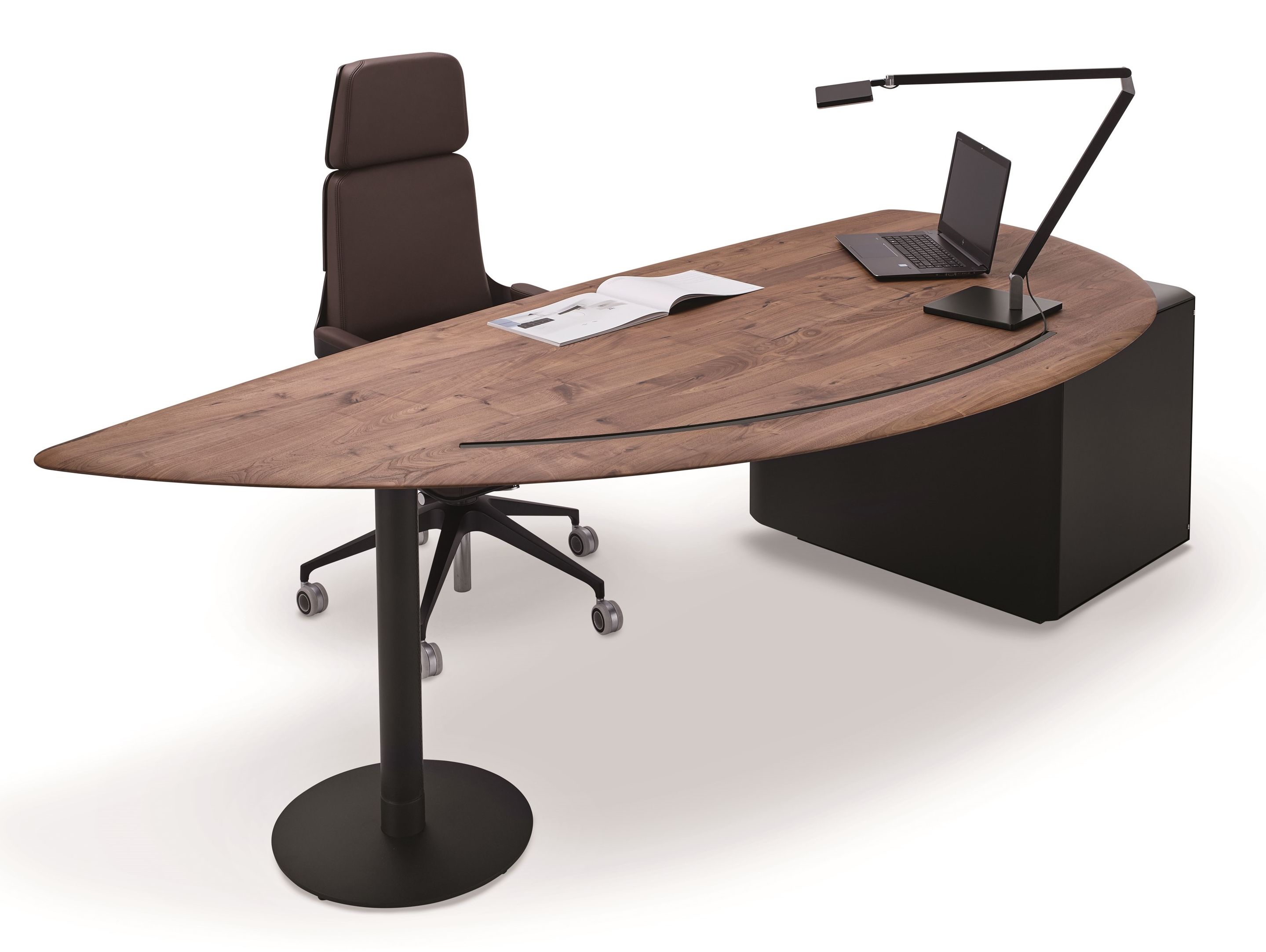 S100 DESK Height-adjustable L-shaped office desk with shelves By YOMEI ...
