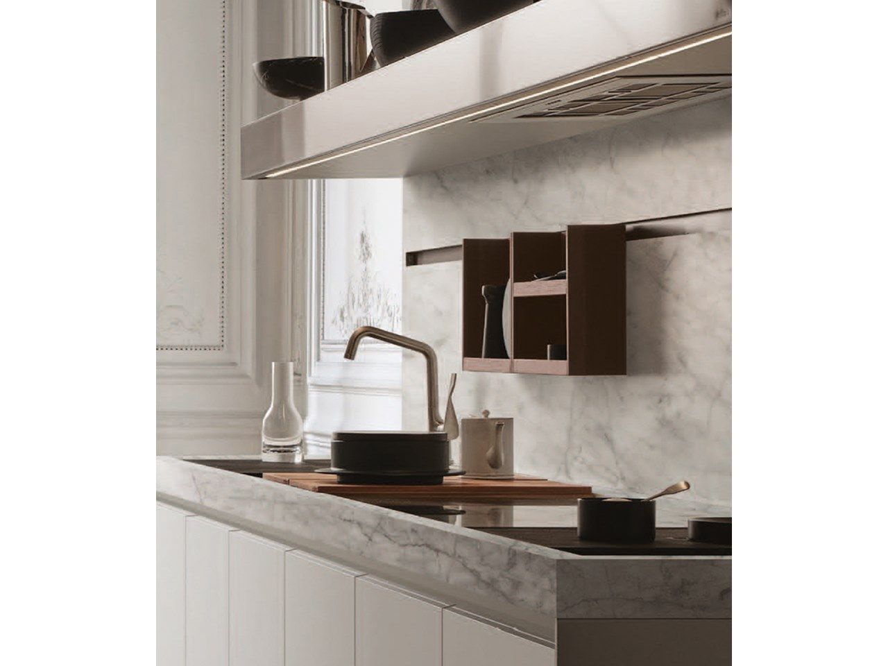 ACCESSORISED BACK PANEL Fitted Kitchen backsplash By Arc linea Arredamenti