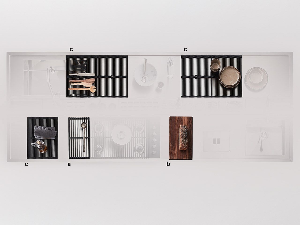 S4.2 WORKTOP WITH RECESS Kitchen worktop By Arc linea Arredamenti